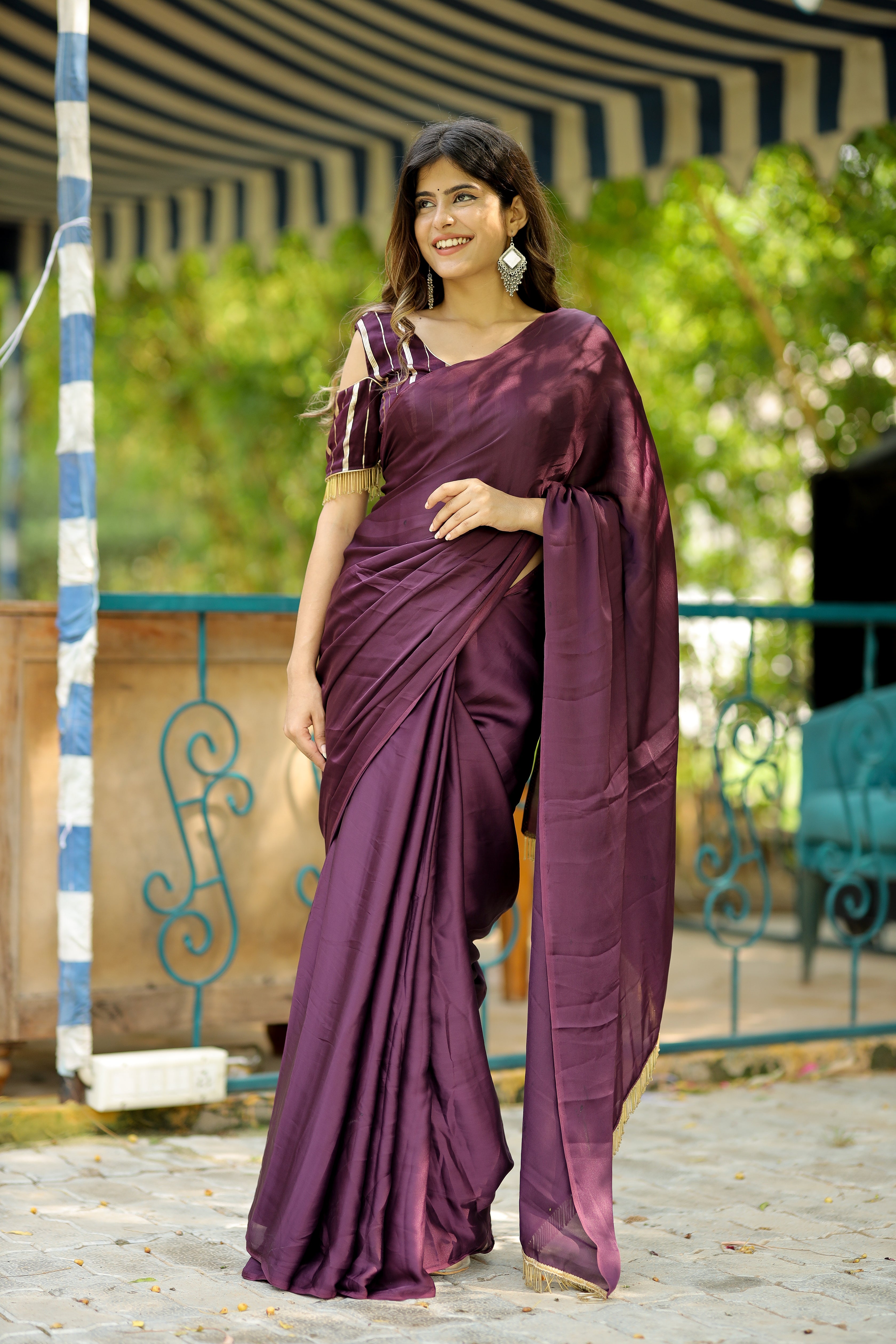 Vino Royale (Saree + Picco + Fall + Stitched Blouse) – DiraByDimple