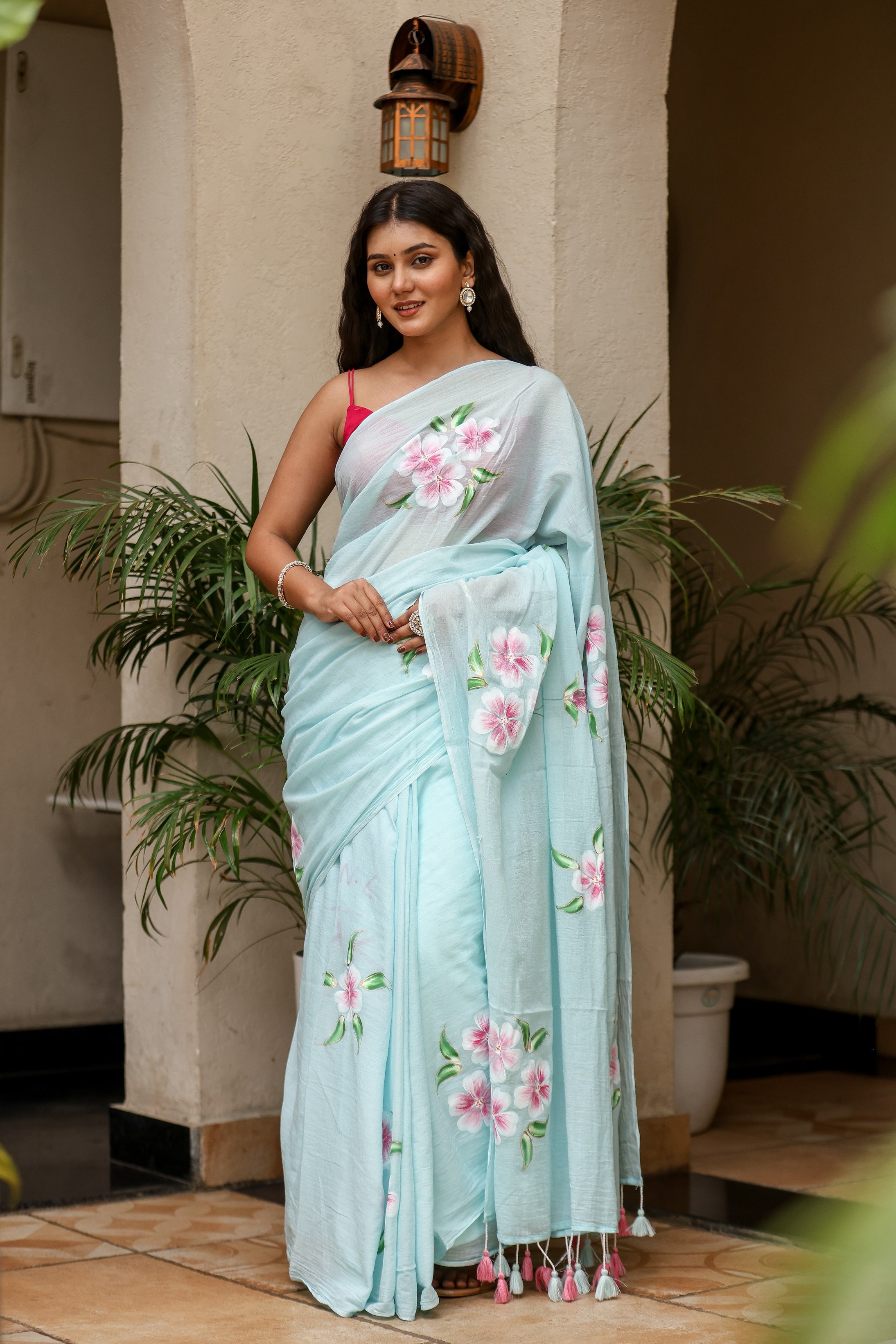 Sarees hand painted with organic colors on natural fabrics. | Misty ...